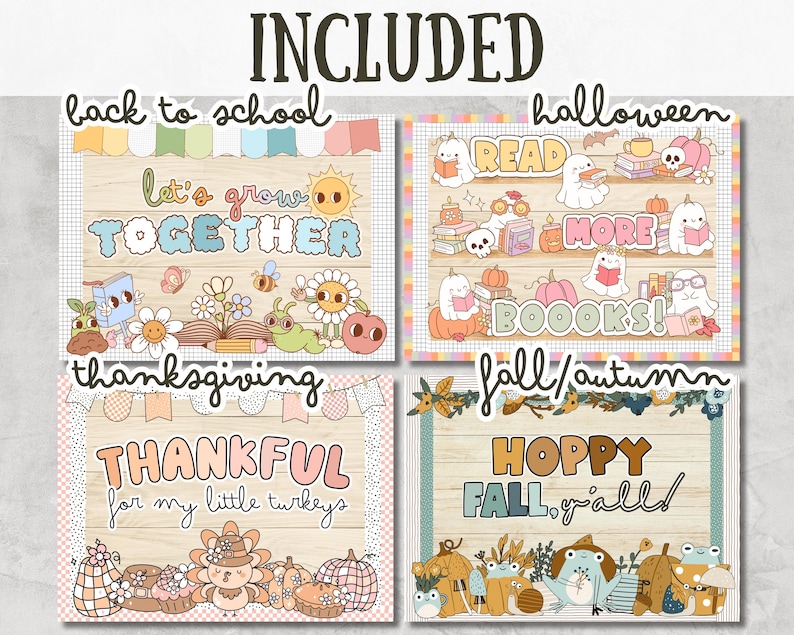 Yearly Bulletin Board Kits Bundle Seasonal Holiday All Year Long ...