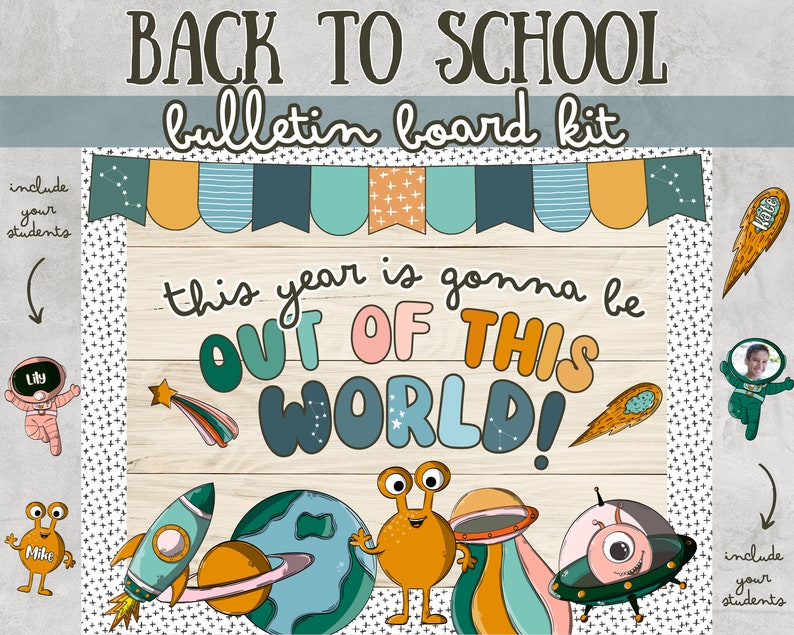 Space Back to School Bulletin Board Kit Welcome Back to School ...