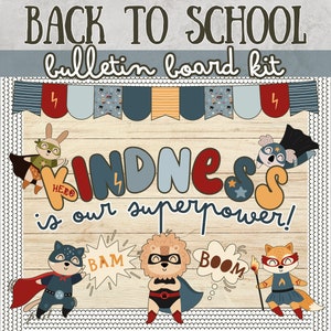 Superheroes Back to School Bulletin Board Kit Kindness Welcome Back to ...