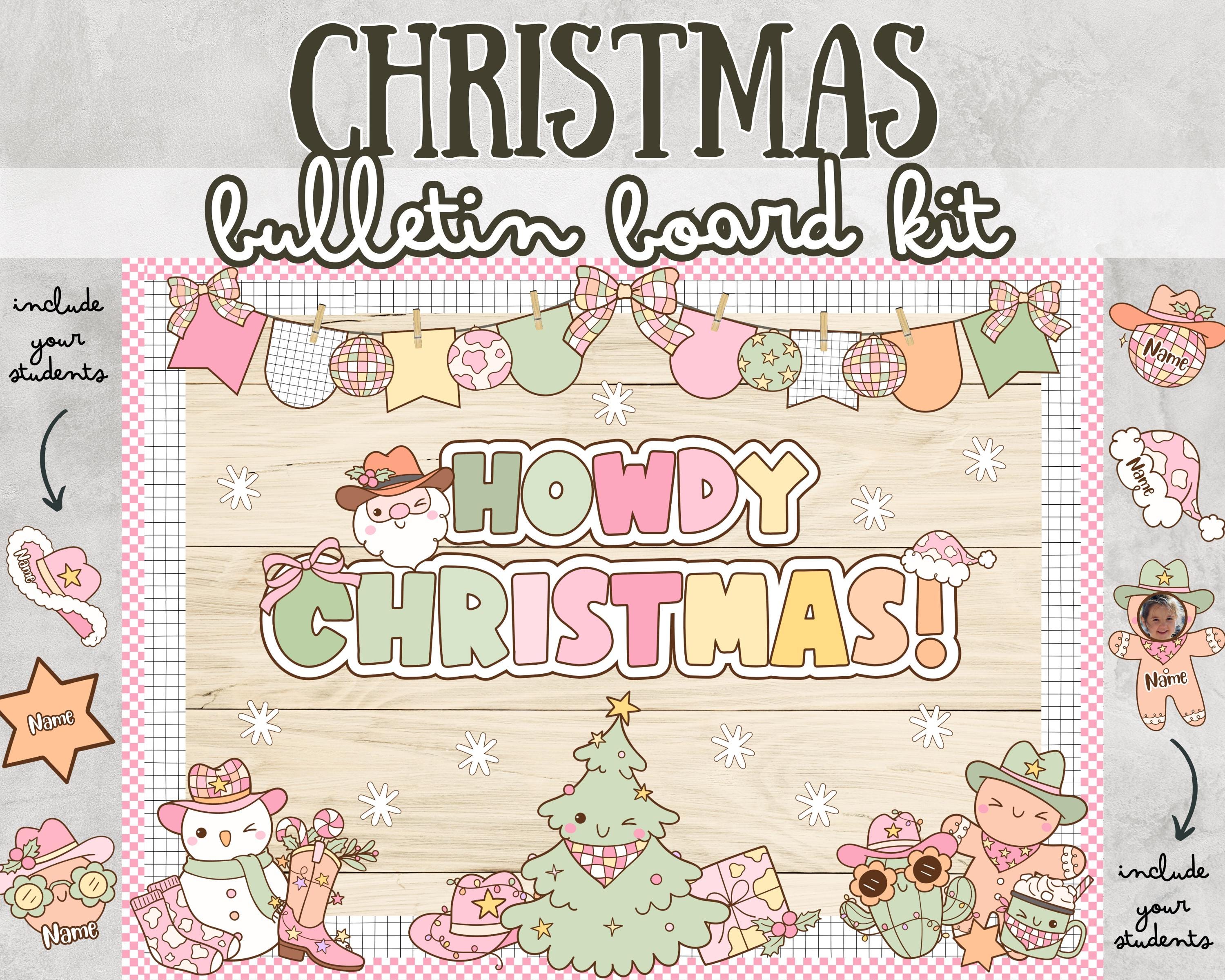 Western Christmas Bulletin Board Kit December Winter Bulletin Board Kit ...