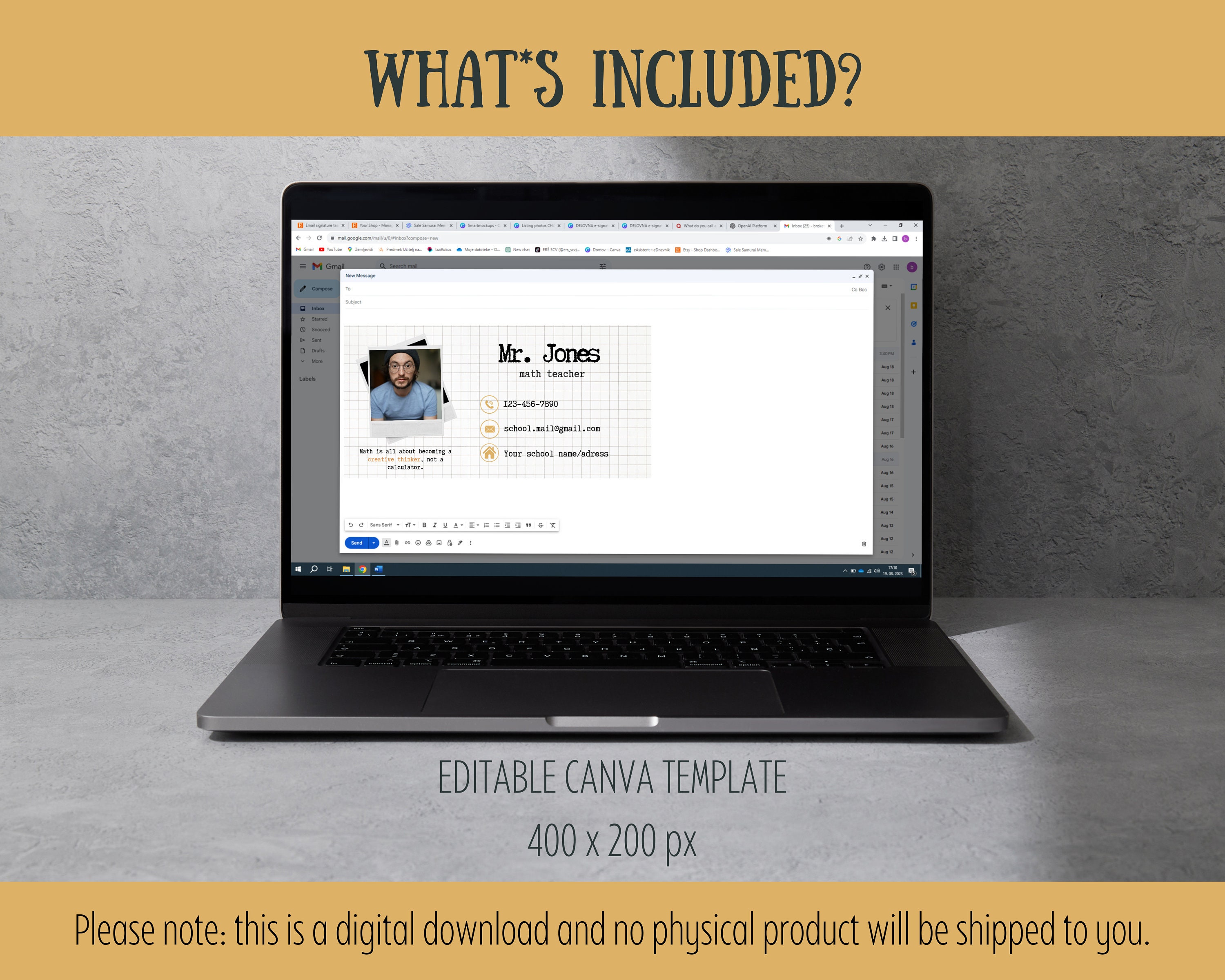 Email Signature Teacher Email Signature Canva Template Email Signature ...