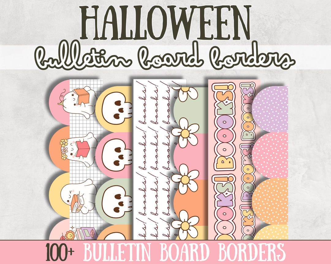 Reading Halloween Bulletin Board Borders Pastel Printable Groovy ...