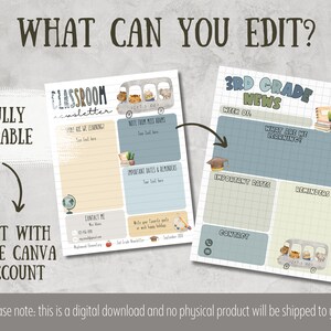 Monthly Classroom Newsletter Template Editable Yearly Bundle School ...