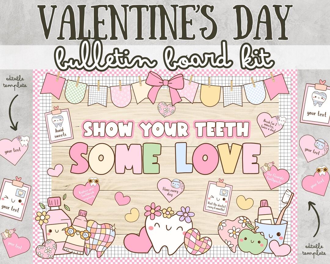 School Nurse Valentine's Day Bulletin Board Kit Ideas Dental Health ...