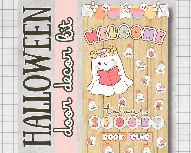 Reading Halloween Door Decor Kit October Fall Bulletin Board Autumn ...