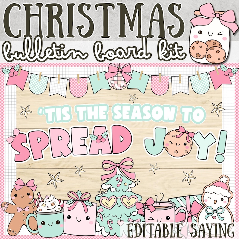 Girly Christmas Bulletin - Etsy