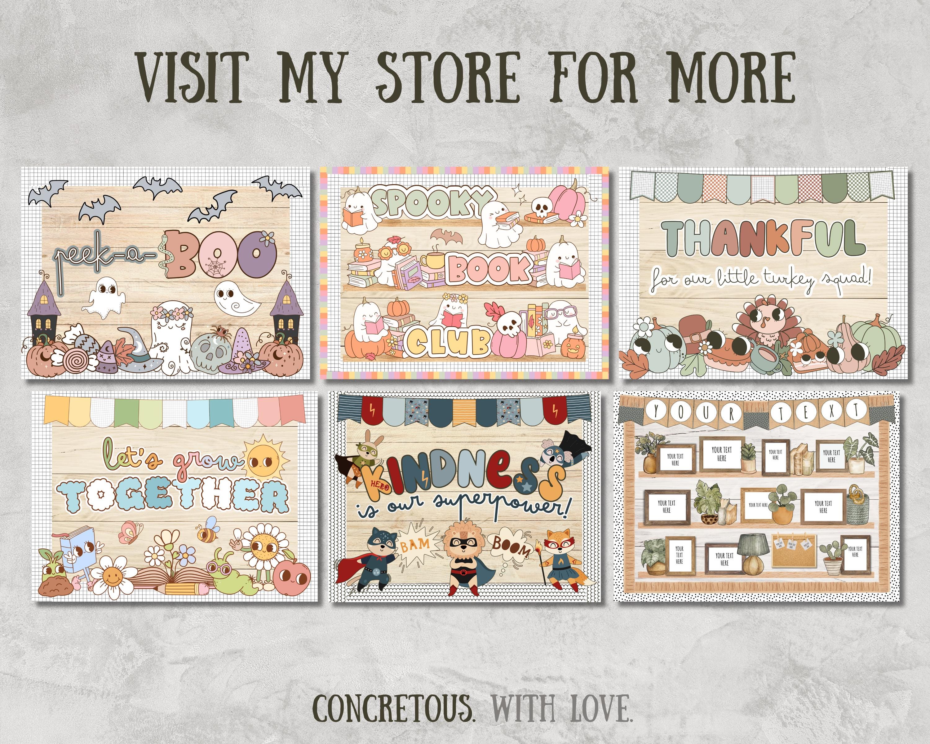 Christian Halloween Bulletin Board Kit Groovy October Fall Bulletin ...