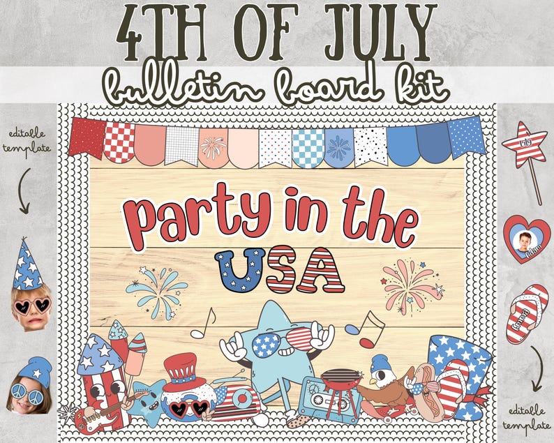 4th of July Bulletin Board Kit July Bulletin Board Kit Summer Bulletin ...