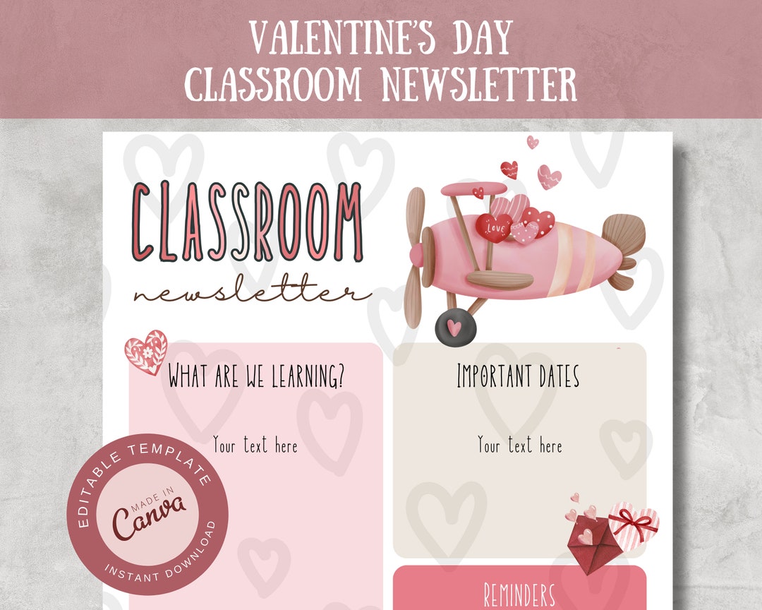 Valentine's Day Classroom Newsletter February Classroom Newsletter ...