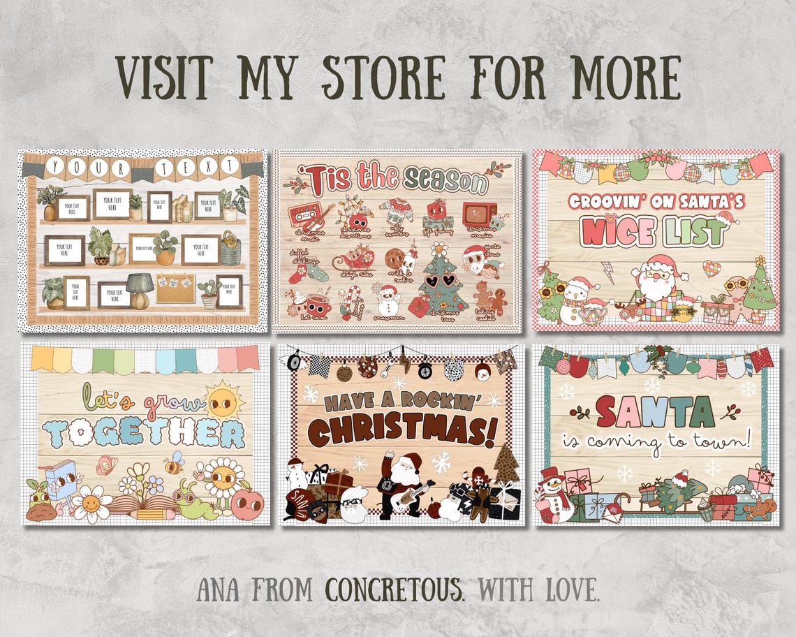 Groovy Christmas Bulletin Board Kit December Winter Bulletin Board ...