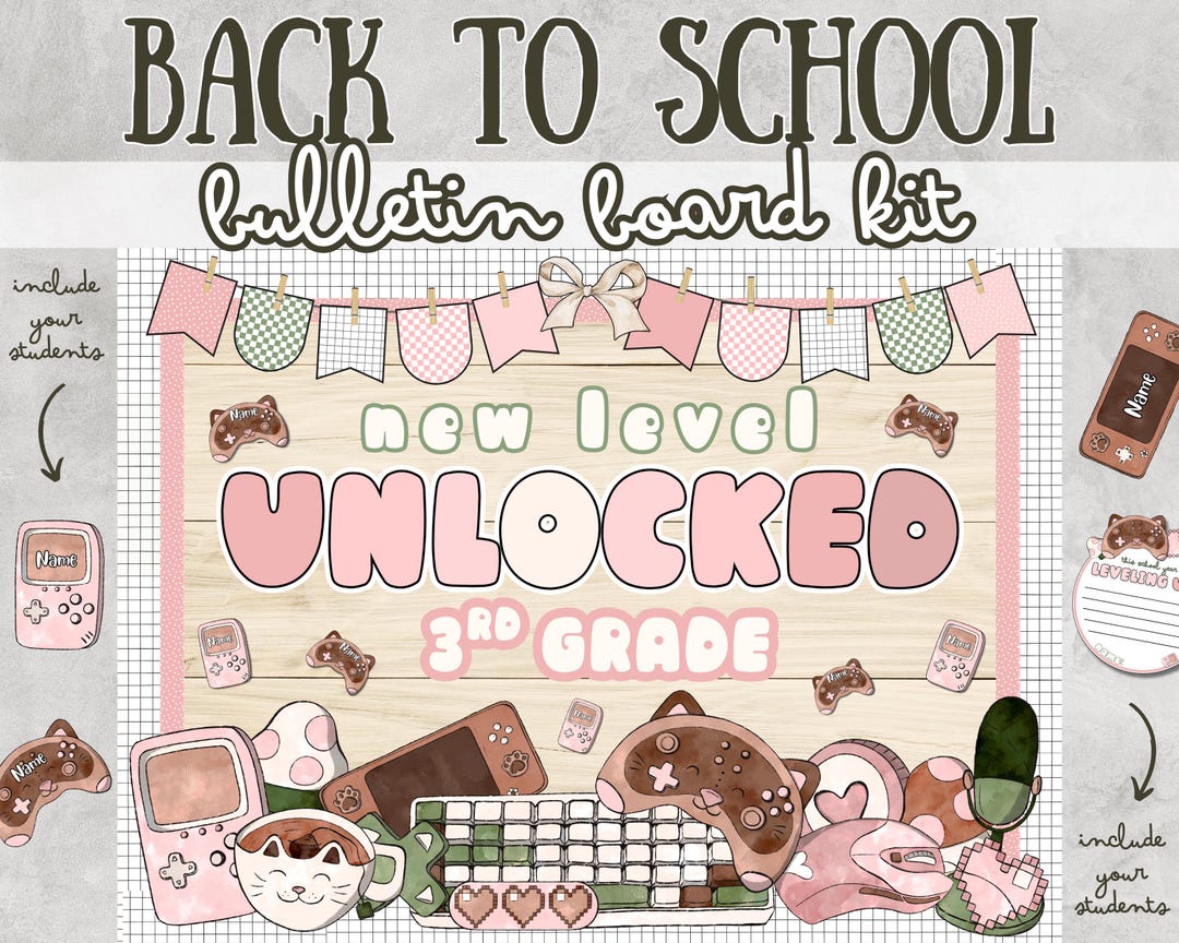 Welcome Back to School Bulletin Board Kit Ideas Video Game Door ...