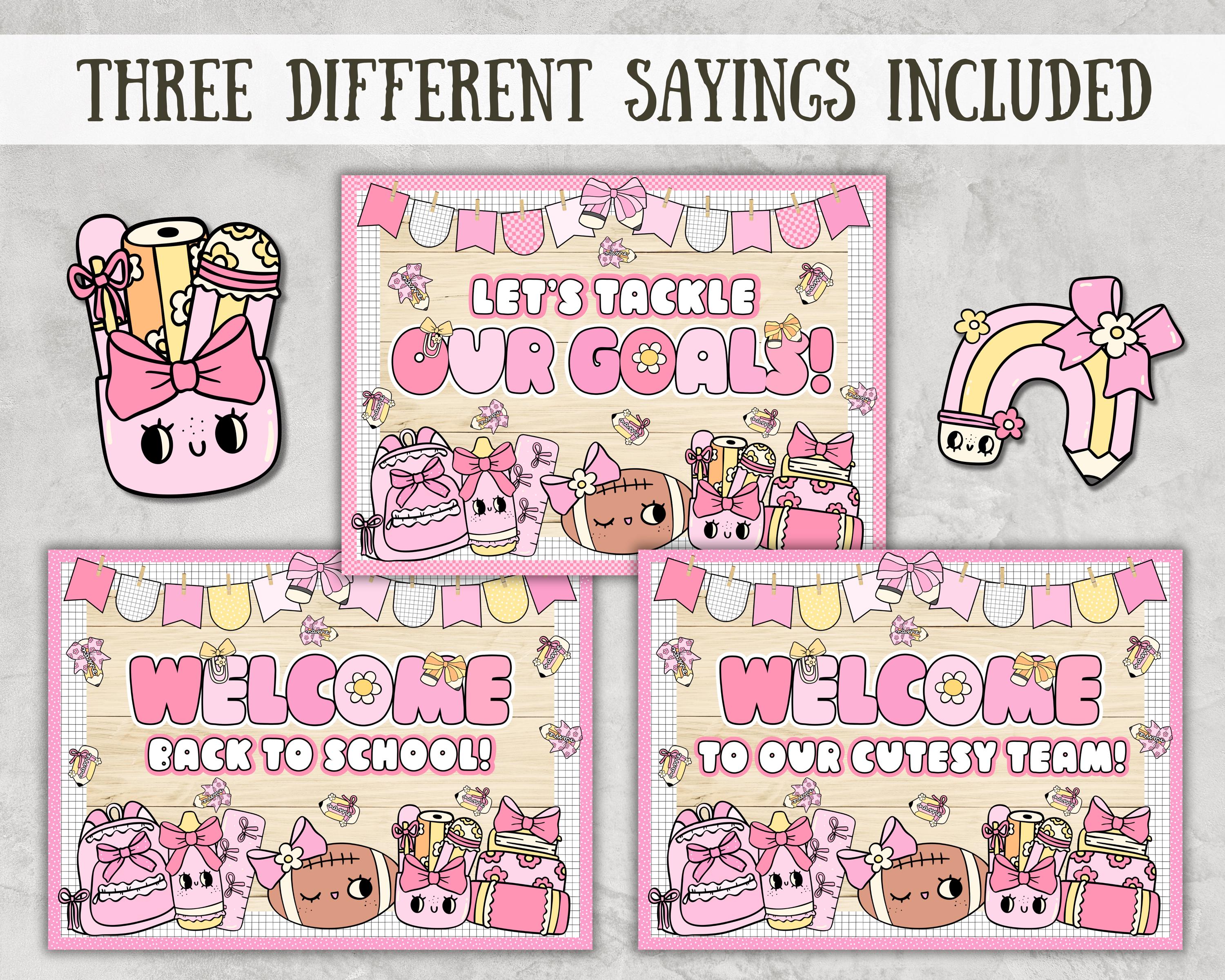 Welcome Back to School Bulletin Board Kit Ideas Groovy Girly Pink ...