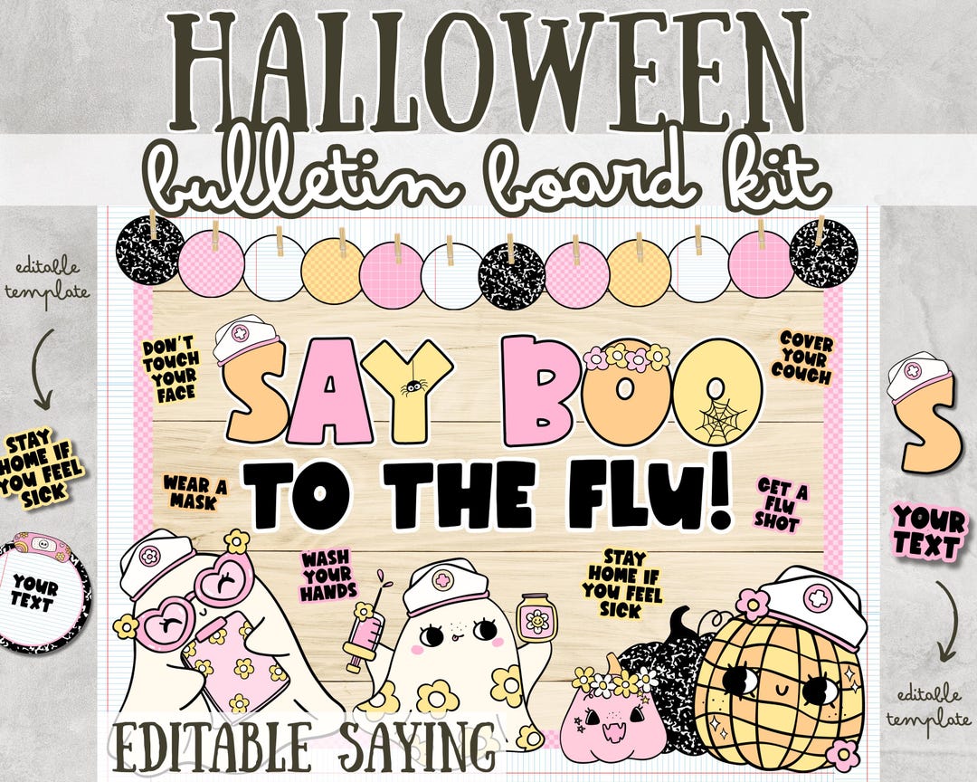 Halloween Bulletin Board Kit School Nurse October Door Decorations Fall ...