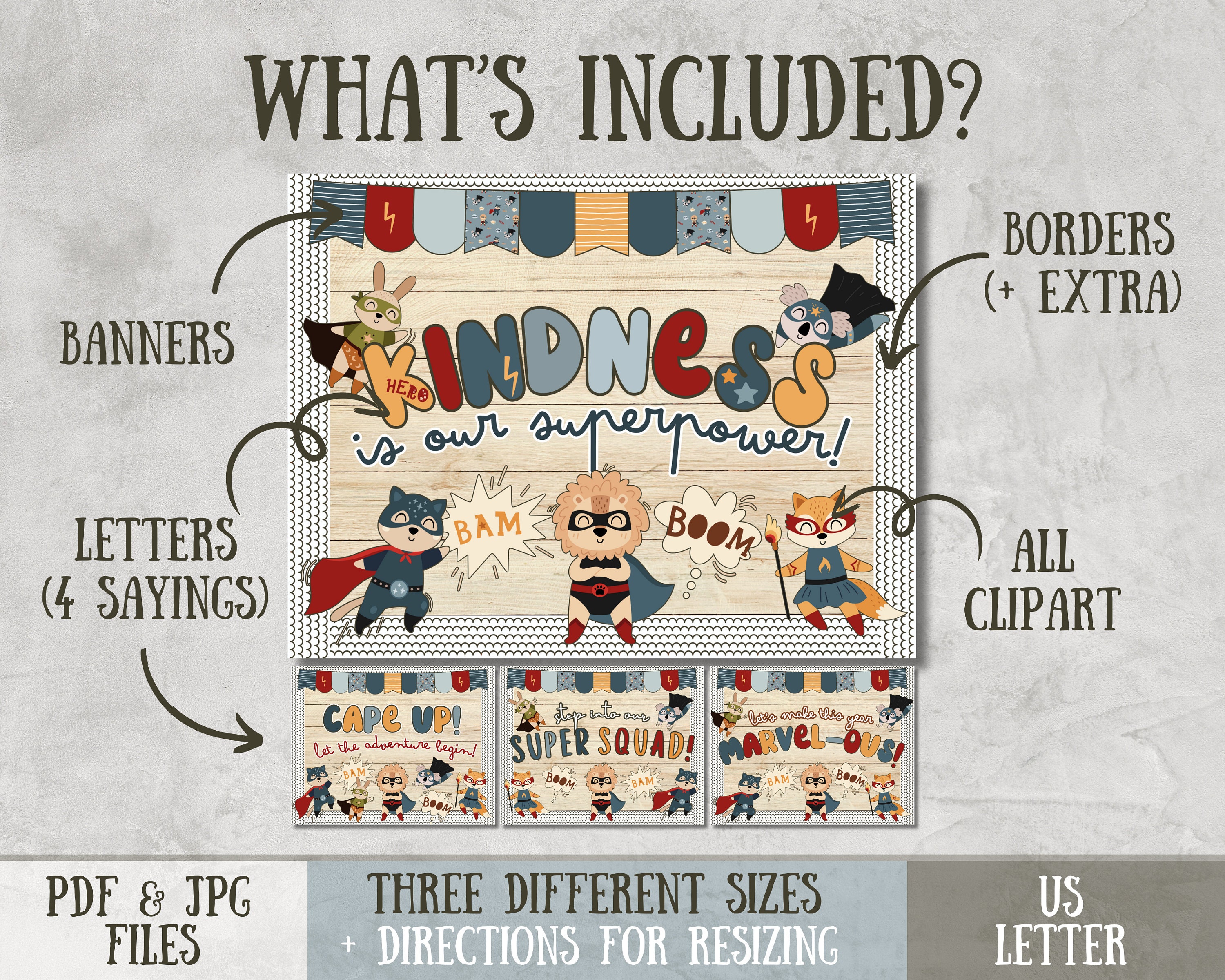 Superheroes Back to School Bulletin Board Kit Welcome Back to School ...