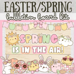 Spring Easter Bulletin Board Ideas April March Bulletin Board Kit Door ...