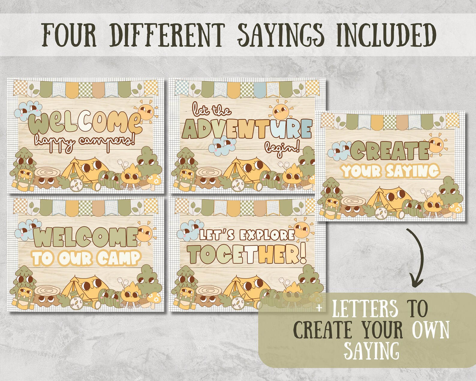 Camping Back to School Bulletin Board Kit Welcome Back to School ...