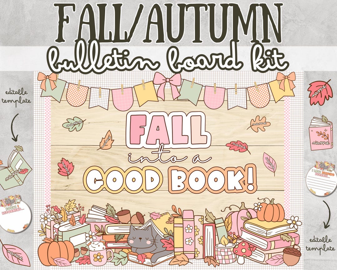 Fall Autumn Bulletin Board Kit Reading Books Library September October ...