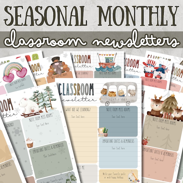 Newsletter Template Editable - Etsy