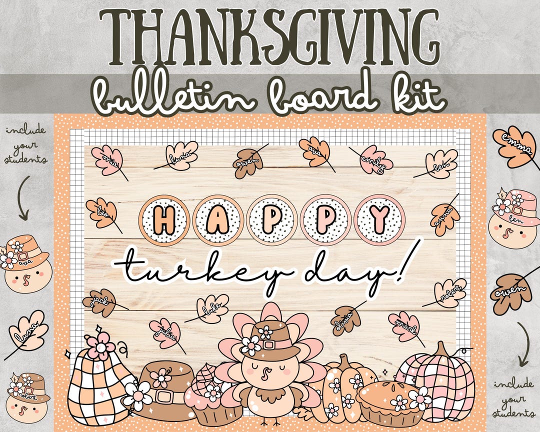 November Bulletin Board Kit Thanksgiving Bulletin Board Fall Bulletin ...