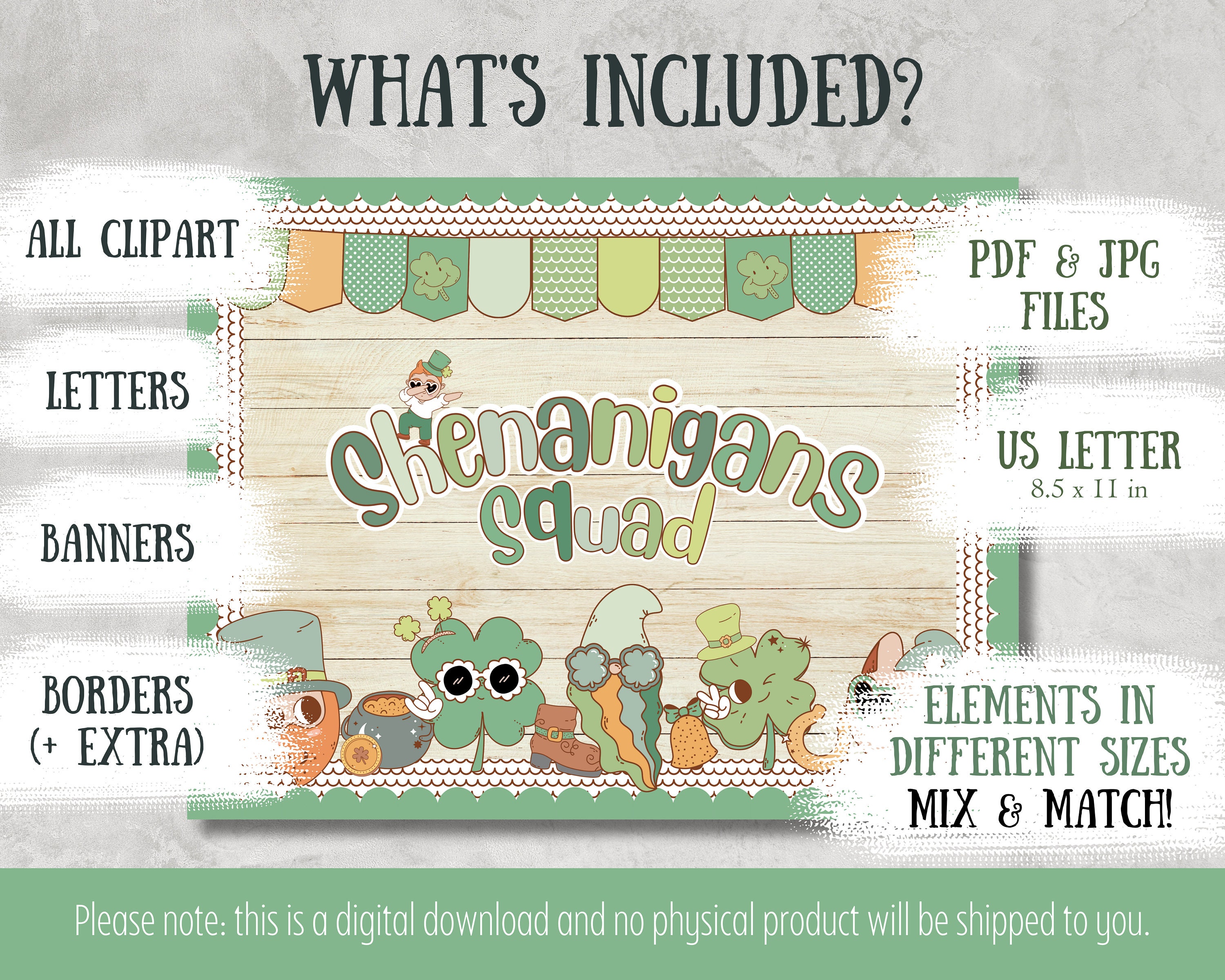 Saint Patrick's Day Bulletin Board Kit March Bulletin Board Spring ...