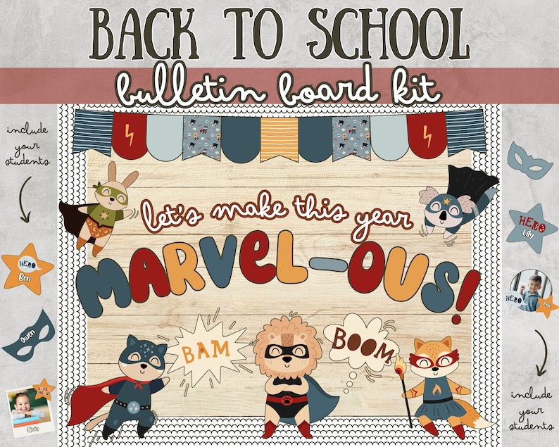 Superheroes Back to School Bulletin Board Kit Welcome Back to School ...