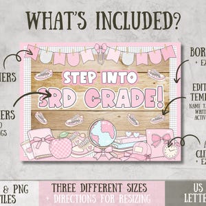 Welcome Back to School Bulletin Board Kit Ideas Girly Pink Pastel ...
