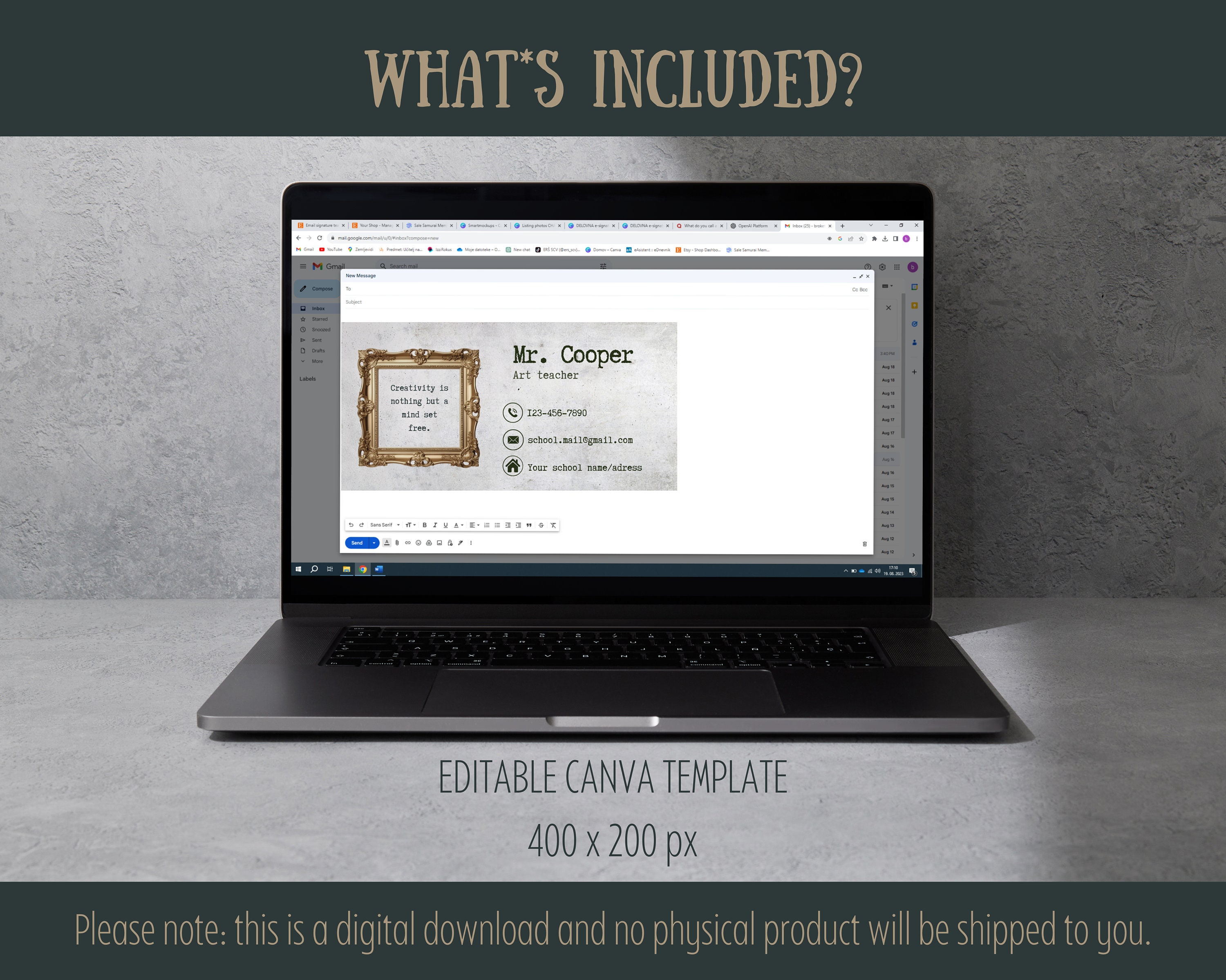 Email Signature Teacher Email Signature Canva Template Email - Etsy