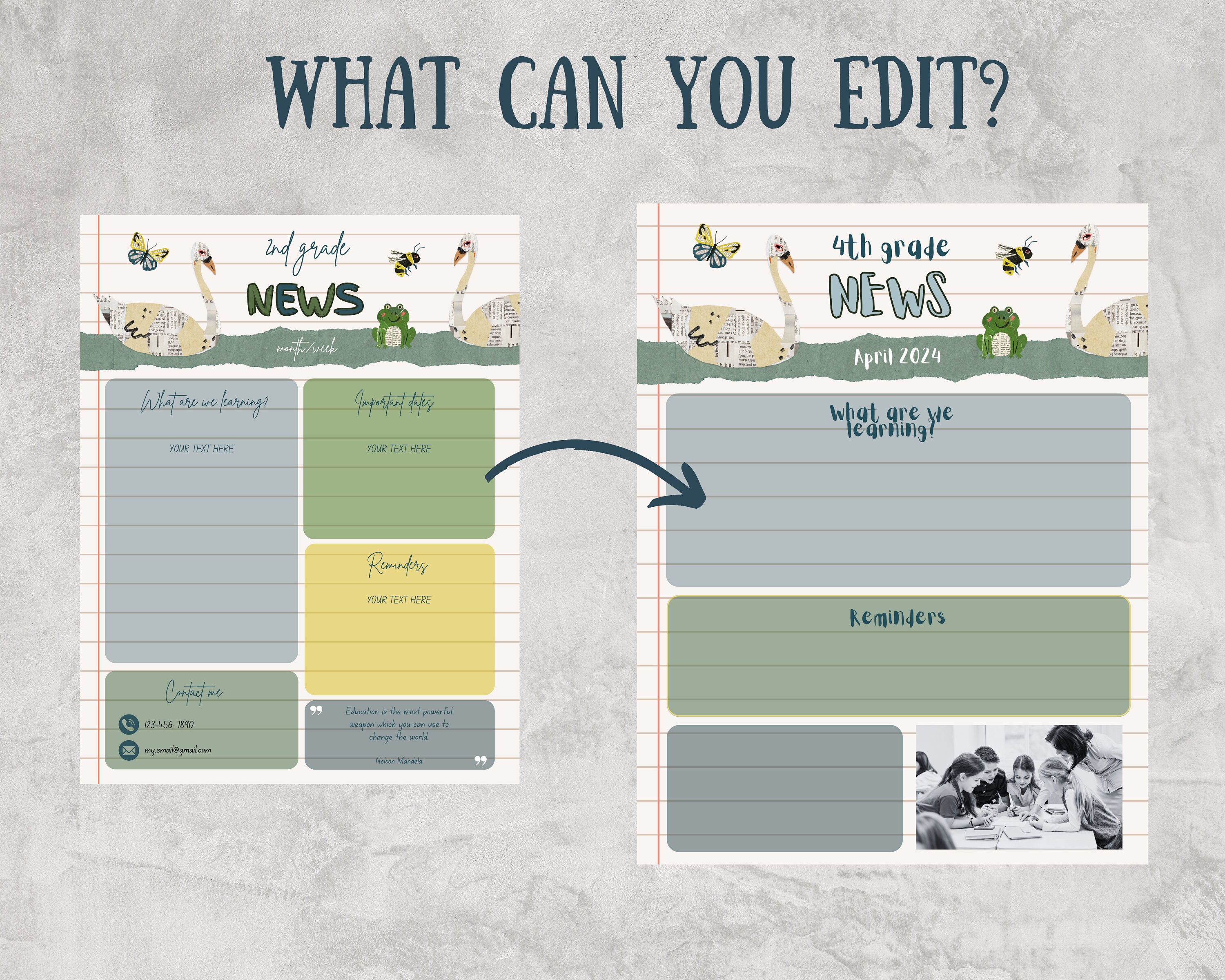 Classroom Newsletter Template Canva Classroom Newsletter for - Etsy