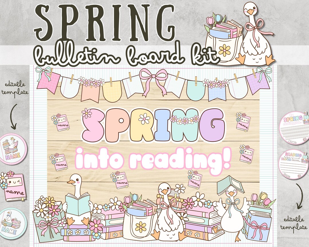 Spring Bulletin Board Kit Silly Goose March April May Door Decoration ...