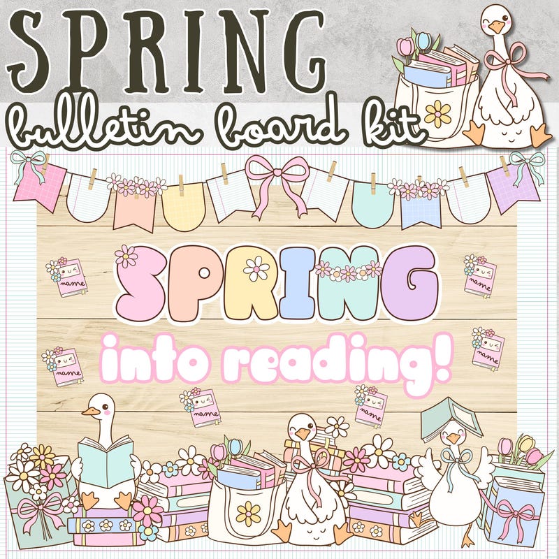 Spring Library Bulletin Board - Etsy