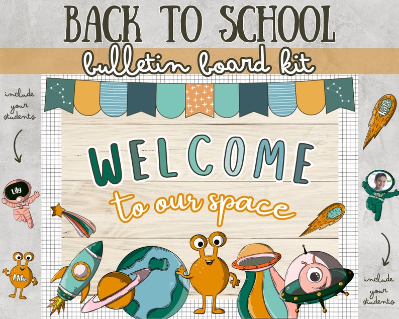 Space Back to School Bulletin Board Kit Welcome Back to School ...