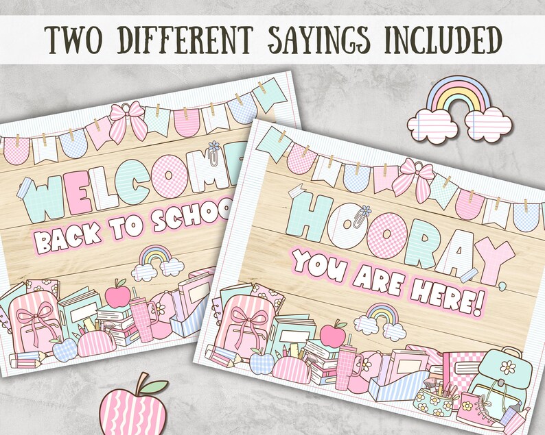 Welcome Back to School Bulletin Board Kit Ideas School Supplies Groovy ...