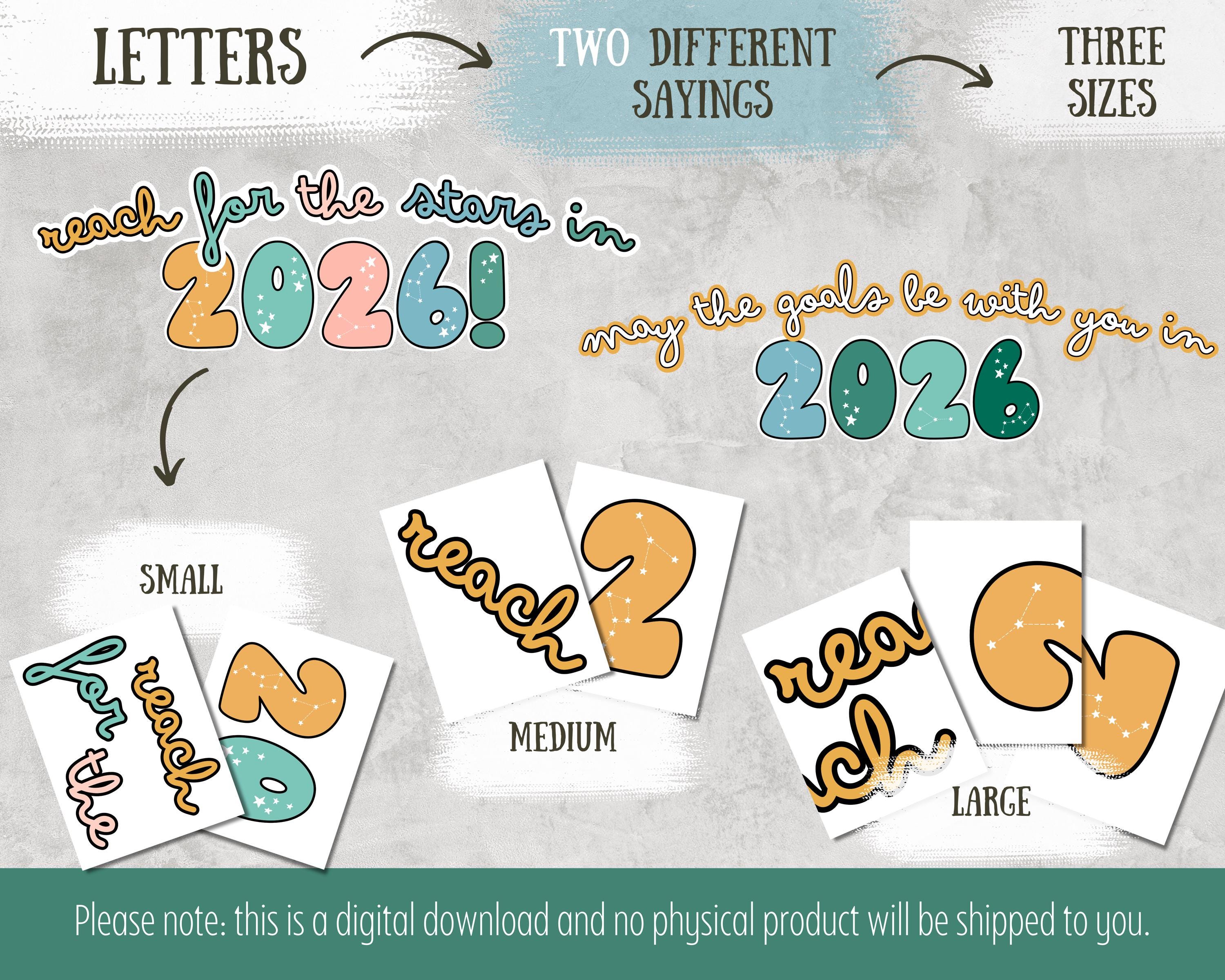 New Years Bulletin Board Kit 2026 Decoration Ideas January Winter ...