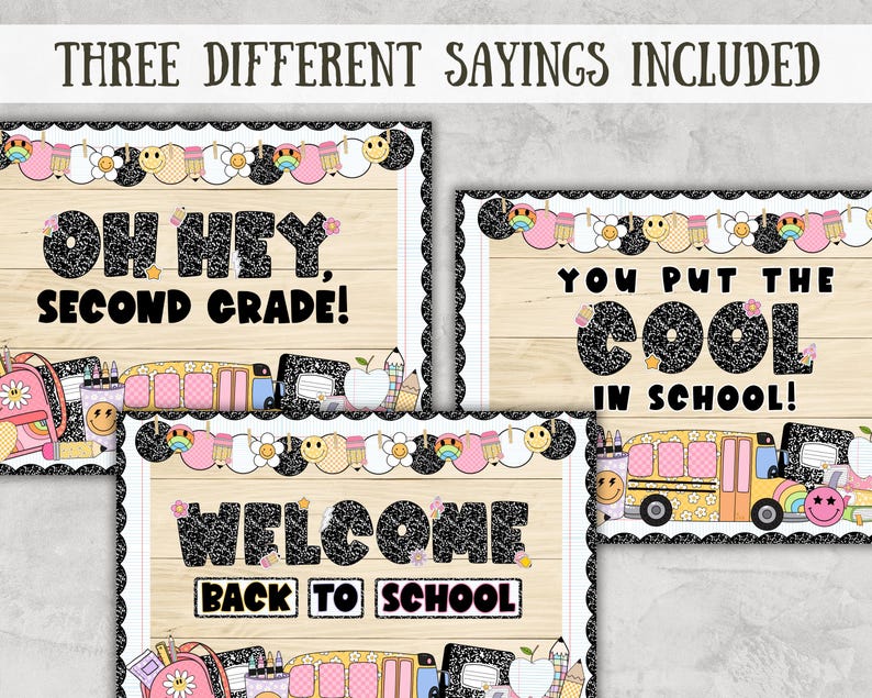 Welcome Back to School Bulletin Board Kit Ideas Composition Notebook ...
