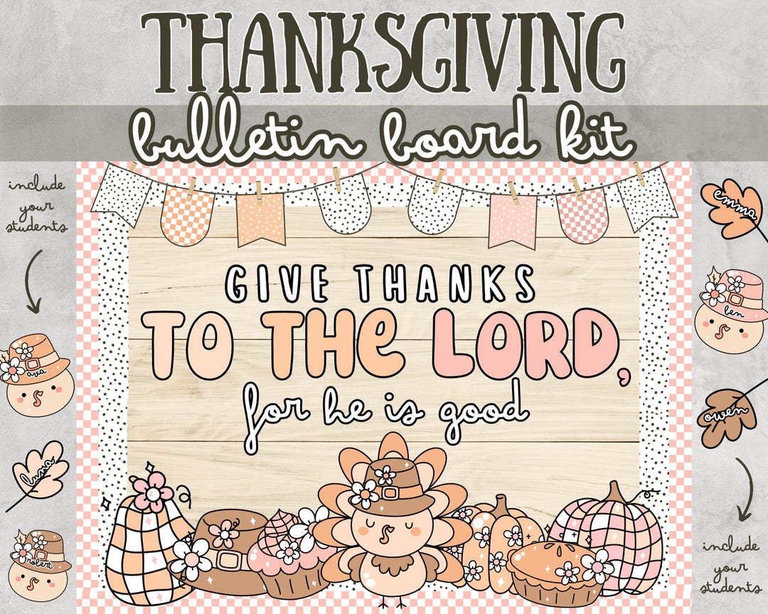 Christian Thanksgiving Bulletin Board Kit Fall Bulletin Board November ...