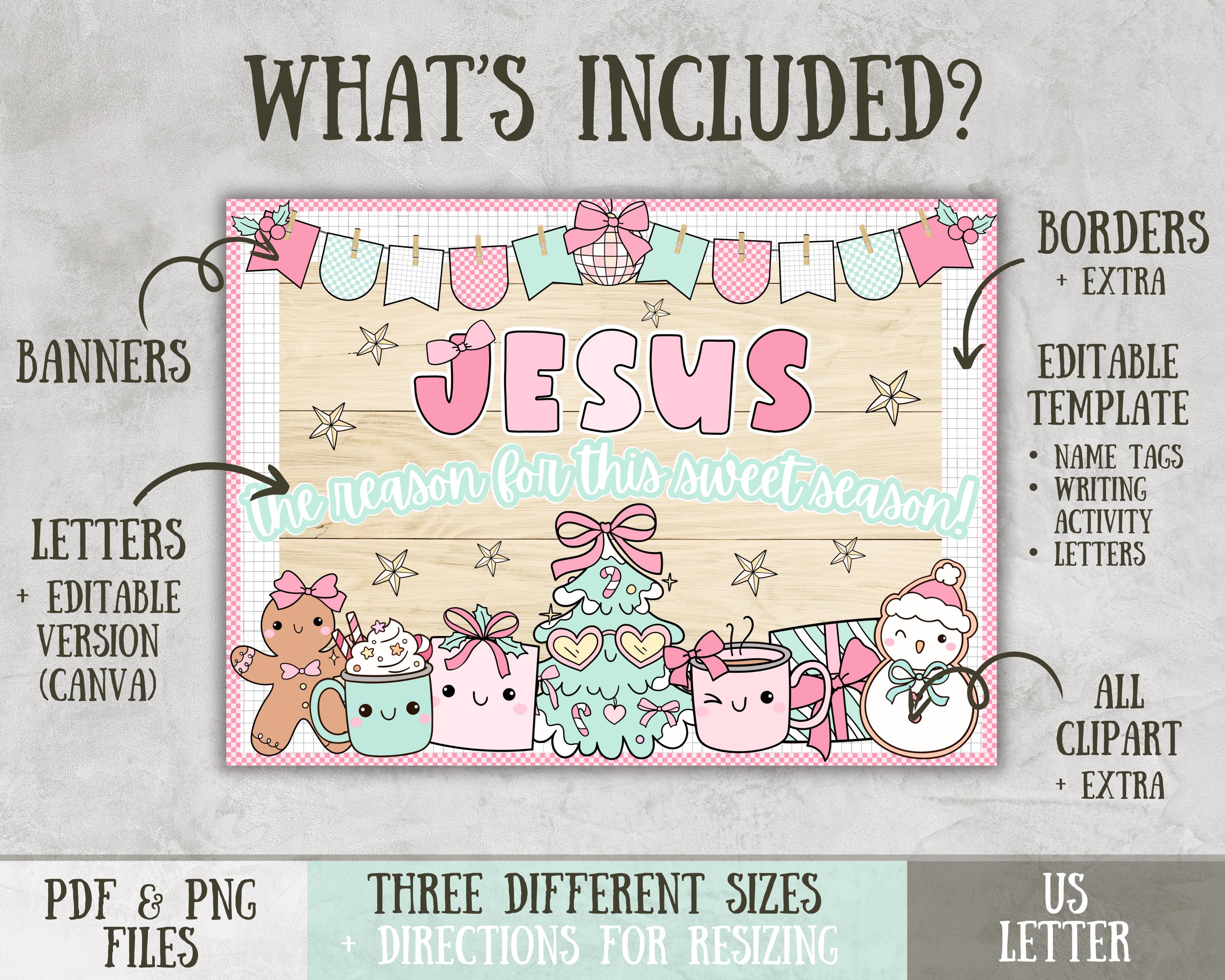 Christian Christmas Bulletin Board Kit Ideas Religious Church Girly ...