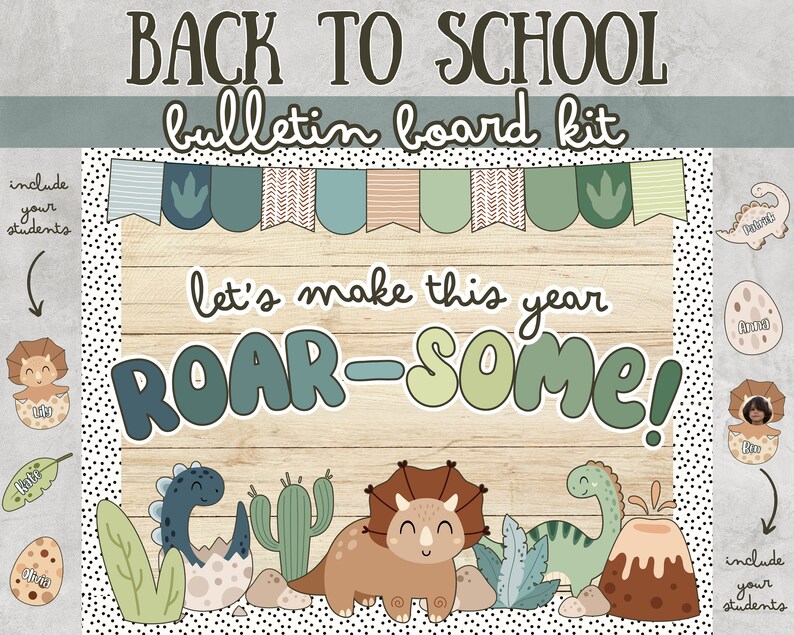 Dino Back to School Bulletin Board Kit Welcome Back to School Classroom ...