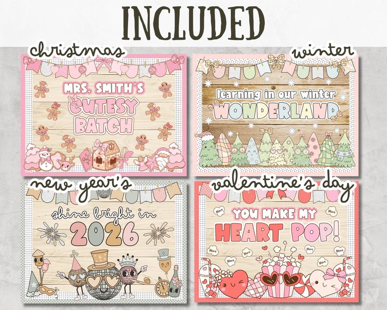 Yearly Bulletin Board Kits Bundle Seasonal Holiday All Year Long ...
