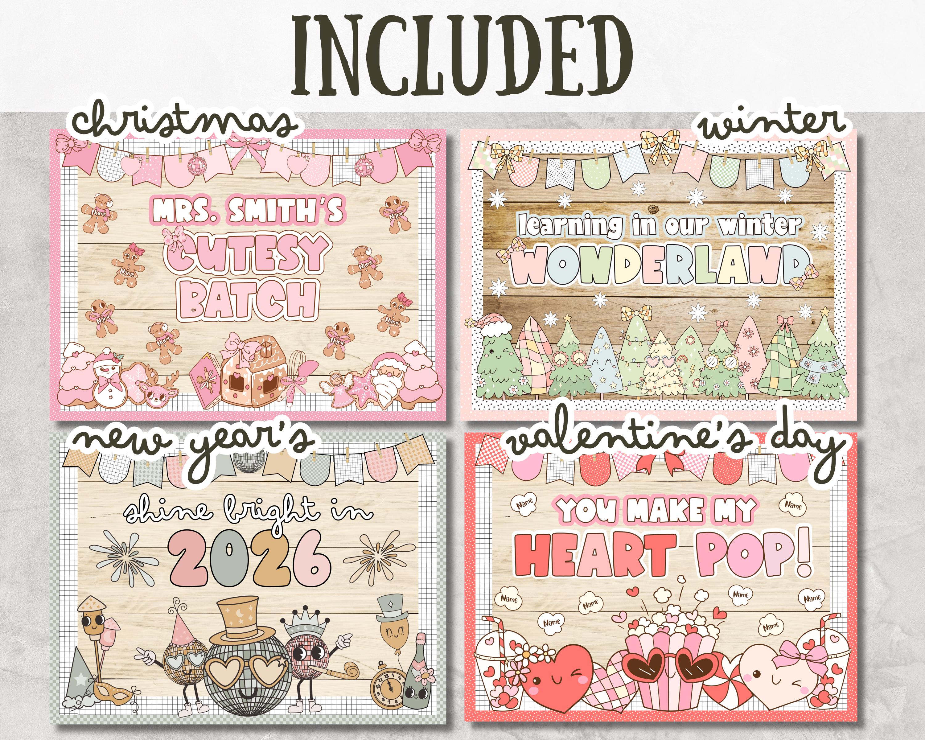 Yearly Bulletin Board Kits Bundle Seasonal Holiday All Year Long ...