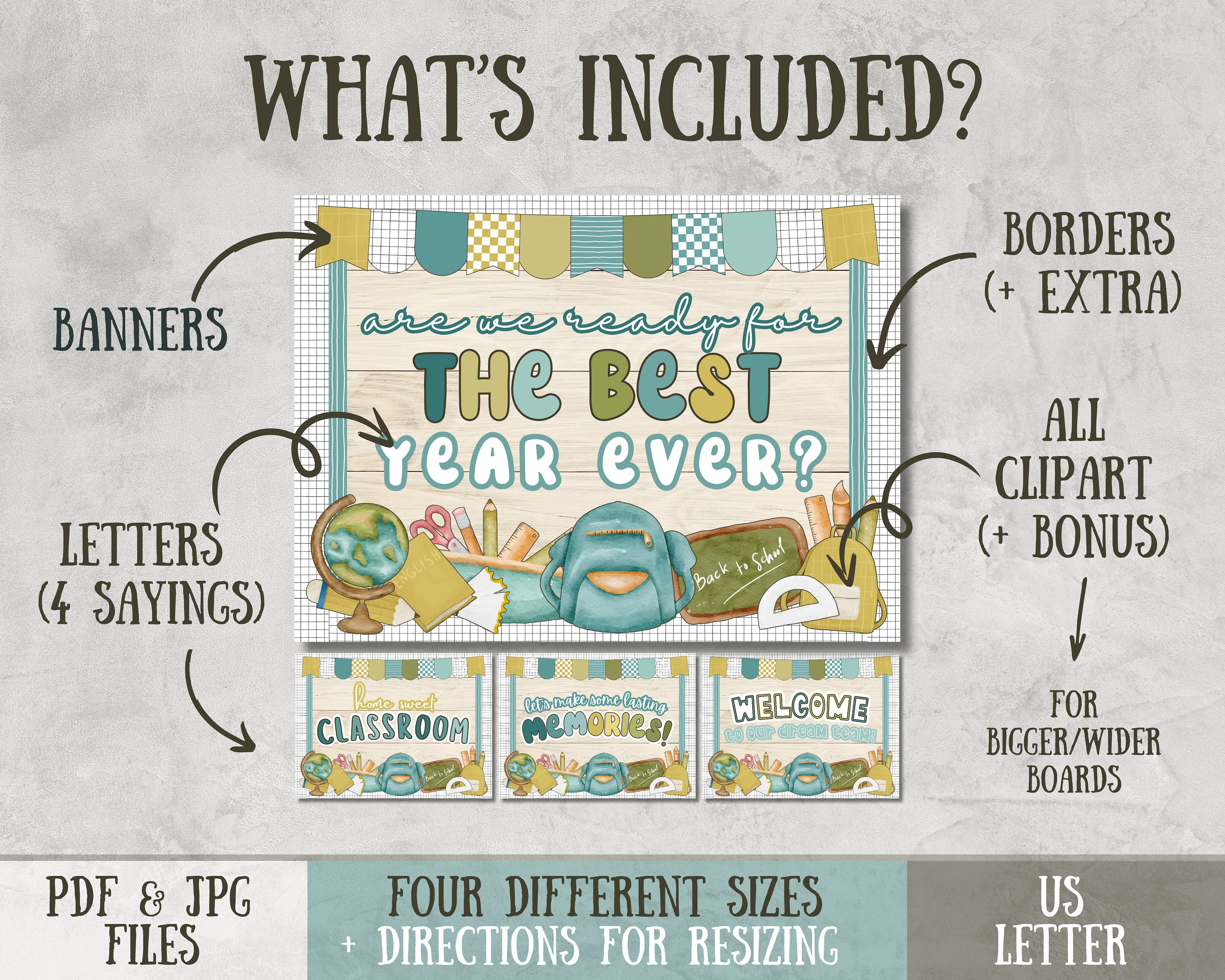 Welcome Back to School Bulletin Board Kit Back to School Classroom ...