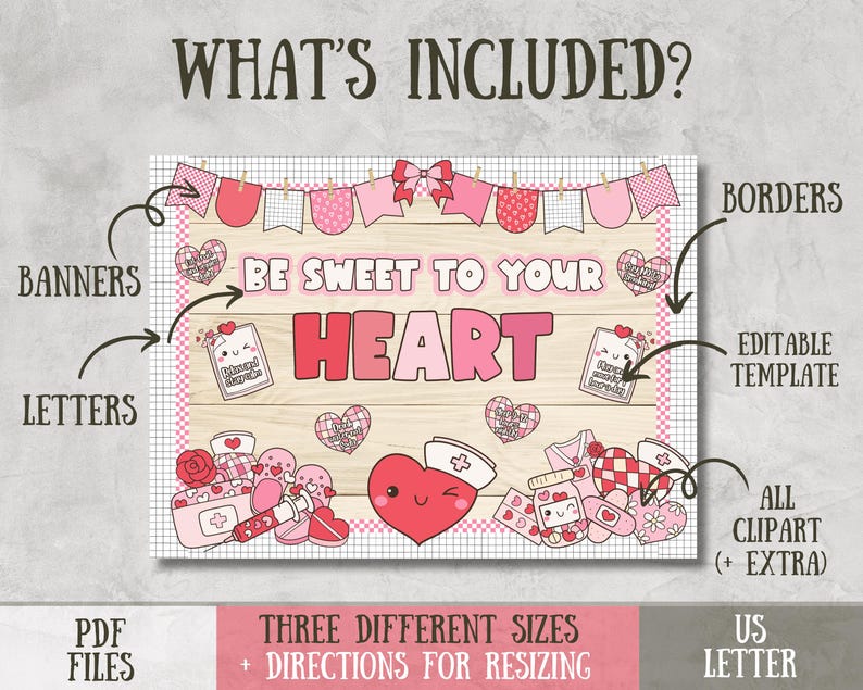 School Nurse Valentine's Day Bulletin Board Kit Ideas Healthy Habits ...