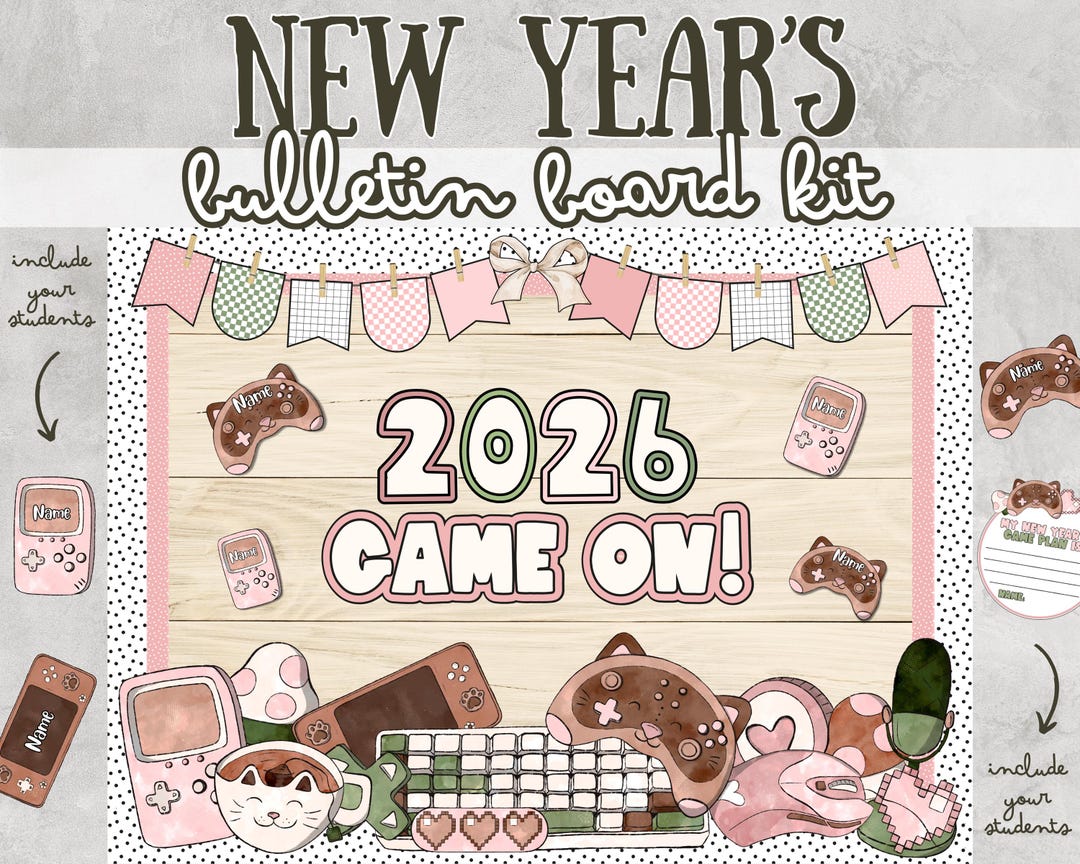 New Year Bulletin Board Kit 2026 Decoration Ideas January Winter ...