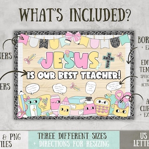 Christian Welcome Back to School Bulletin Board Kit Ideas Pastel Door ...