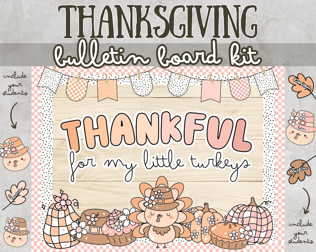 Thanksgiving Bulletin Board Kit Fall Bulletin Board November Bulletin ...
