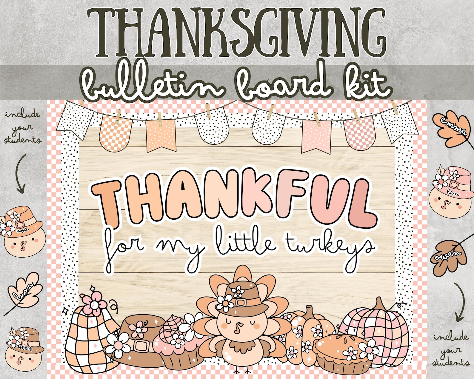 Thanksgiving Bulletin Board Kit Fall Bulletin Board November Bulletin ...