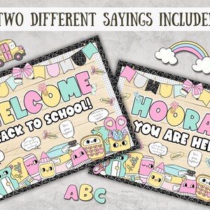 Welcome Back to School Bulletin Board Kit Ideas Pastel Door Decorations ...