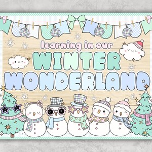 Winter Bulletin Board Kit Ideas December January Door Decorations ...