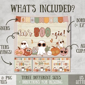 Groovy Halloween Bulletin Board Kit October Fall Bulletin Board Autumn ...