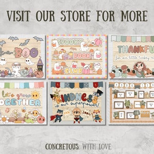 Groovy Halloween Bulletin Board Kit Pastel Pink October Fall Bulletin ...