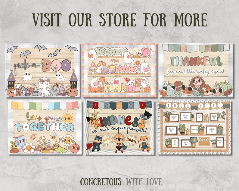 Groovy Halloween Bulletin Board Kit October Fall Bulletin Board Autumn ...